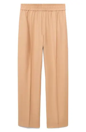 Mango Elastic Waist Lyocell-blend Straight-leg Pants