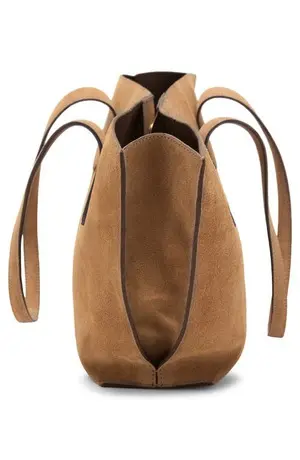 Mango Mini Suede Shopper Bag - Medium Brown