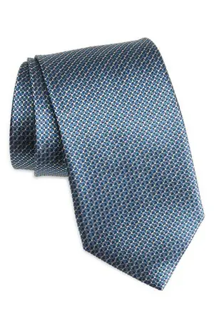 Canali Italian Silk Jacquard Neck Tie - Teal