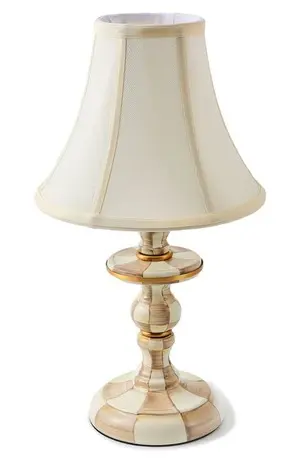 MACKENZIE-CHILDS Courtly Check Candlestick Lamp - Beige/white