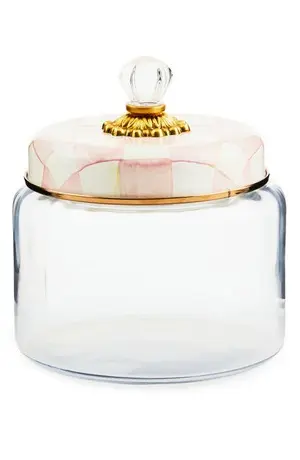 MACKENZIE-CHILDS Check Medium Kitchen Canister - Rosy
