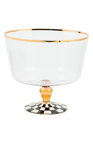MACKENZIE-CHILDS Check Glass Trifle Dish - Courtly
