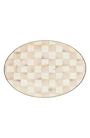 MACKENZIE-CHILDS Small Check Oval Platter - Mocha