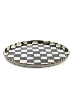 MACKENZIE-CHILDS Check® Enamel Round Tray - Courtly