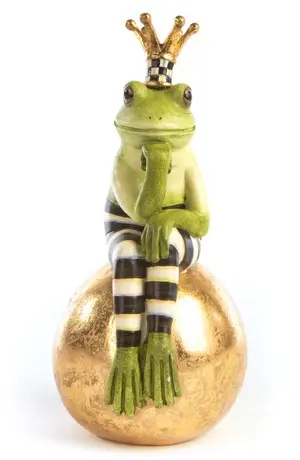MACKENZIE-CHILDS Fergal Frog On Ball Figurine