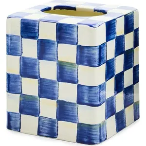MACKENZIE-CHILDS Check Boutique Tissue Box Cover - Royal