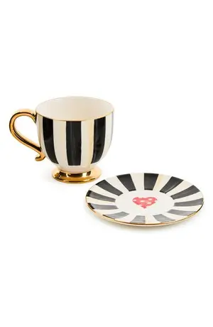 MACKENZIE-CHILDS Stripe Cappuccino Cup & Saucer - Courtly