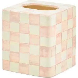 MACKENZIE-CHILDS Courtly Check Boutique Tissue Box Cover - Rosy