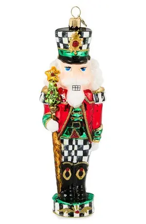 MACKENZIE-CHILDS Classic Nutcracker Glass Ornament - Courtly