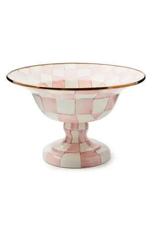 MACKENZIE-CHILDS Check Large Compote Bowl - Rosy