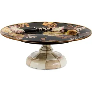 MACKENZIE-CHILDS Wild Rose Small Pedestal Platter - Brown