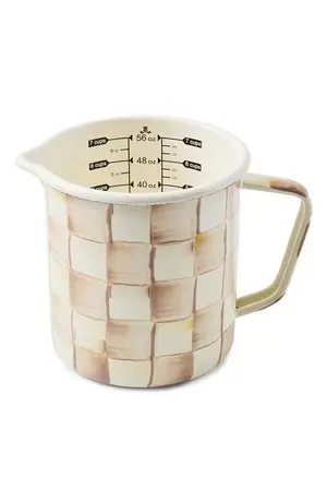 MACKENZIE-CHILDS Check Enameled Steep 7-cup Measure - Mocha