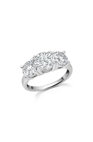 CRISLU Classic Three Stone Cubic Zirconia Ring - Pure Platinum/clear Stone