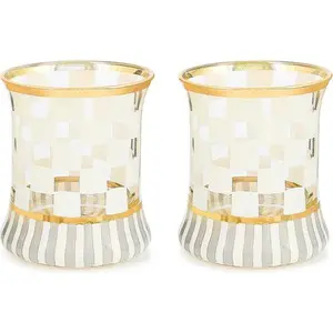 MACKENZIE-CHILDS Set Of 2 Carnival Tumblers - White