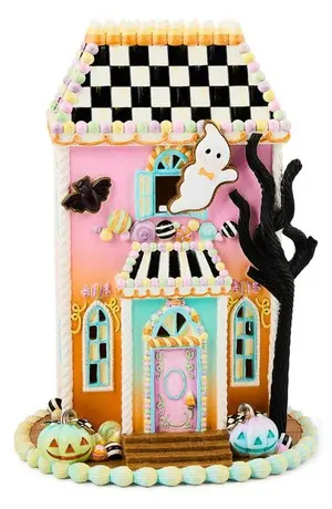 MACKENZIE-CHILDS Trick Or Treat Illuminated Sweets Mansion Decor - Pink