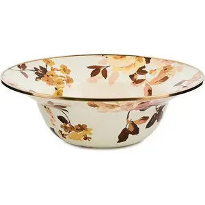 MACKENZIE-CHILDS Wild Rose Enameled Steel Serving Bowl - White