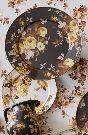 MACKENZIE-CHILDS Wild Rose Enameled Steel Serving Platter