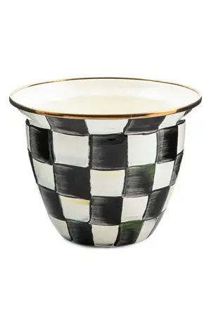 MACKENZIE-CHILDS Large Check Enamel Flower Pot - Courtly