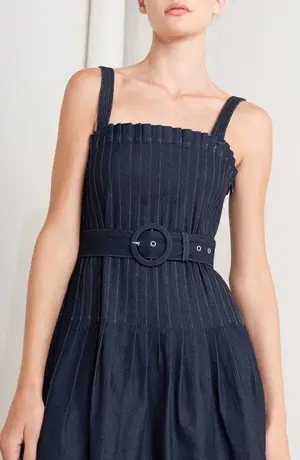 FREEMARKET Pleated Bodice Denim Mini Dress