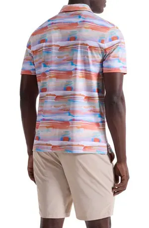 Bugatchi Hendrix Digital Abstract Brushstroke Print Pima Cotton Polo