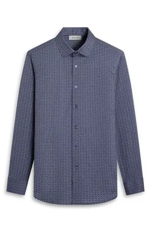 Bugatchi James Ooohcotton® Diagonal Chevron Print Button-up Shirt