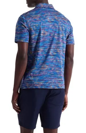 Bugatchi Hendrix Digital Linear Leaf Print Pima Cotton Polo