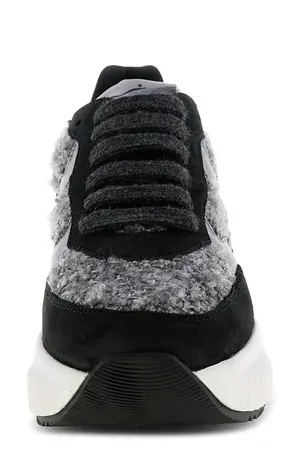 VOILE BLANCHE Lana Genuine Shearling Platform Sneaker - Black Grey