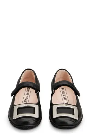 ROGER VIVIER Viv Low Quilted Mary Jane Ballet Flat - Nero