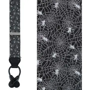 Trafalgar Venom Spider Web Motif Silk Suspenders - Black