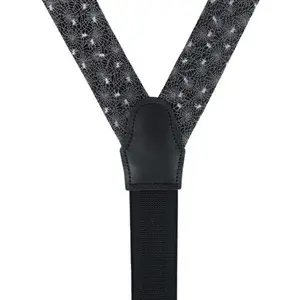 Trafalgar Venom Spider Web Motif Silk Suspenders - Black