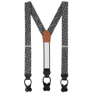 Trafalgar Venom Spider Web Motif Silk Suspenders - Black