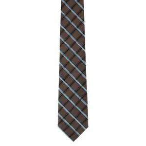 Trafalgar Square Patterned Silk Necktie - Brown