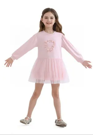 MIMI TUTU Heart Bow Dress - Pink
