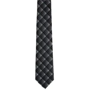 Trafalgar Falcon Micro Square Business Necktie - Grey And Silver
