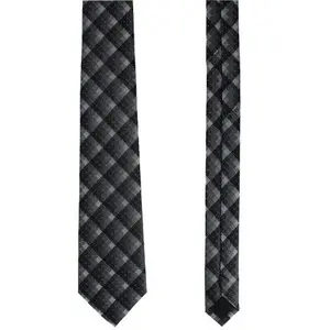 Trafalgar Falcon Micro Square Business Necktie - Grey And Silver