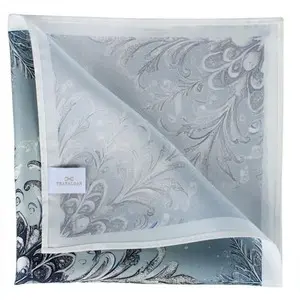 Trafalgar Clarence The Classy Snowflake Silk Holiday 12x12 Pocket Square - Light Blue