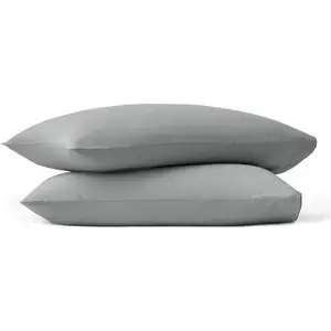 BOLL & BRANCH Signature Set Of 2 Piped Edge Pillowcases - Shore/bluestone