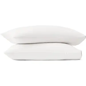 BOLL & BRANCH Signature Set Of 2 Piped Edge Pillowcases - White/shore