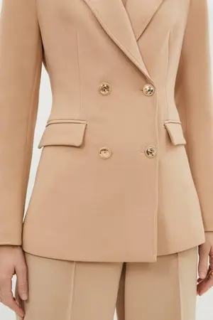 Karen Millen Tailored Double Breasted Blazer - Camel