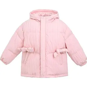 MIMI TUTU Bow Quilted Puffer Jacket - Pink