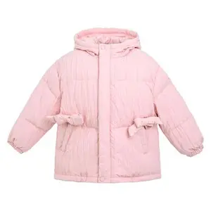 MIMI TUTU Bow Quilted Puffer Jacket - Pink