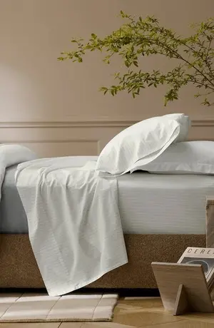 BOLL & BRANCH Set Of 2 Stripe Percale Hemmed Pillowcases