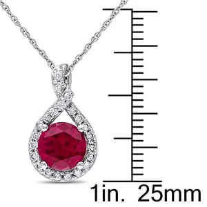 JULIANNA B. 10k White Gold Gemstone And Diamond Teardrop Necklace