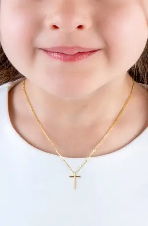 TINY BLESSINGS 14k Gold Rounded Cross Necklace
