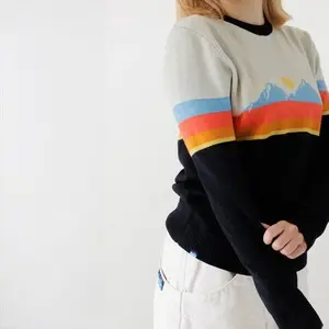 KAVU Hillrose Crew Neck Sweater - Sunset Range