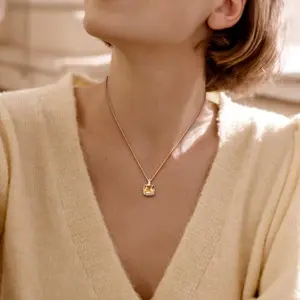 JULIANNA B. Gemstone And Diamond Cushion Halo Necklace
