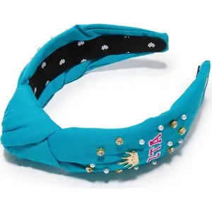 Lele Sadoughi Zeta Tau Alpha Knotted Headband - Turquoise 300