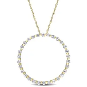 JULIANNA B. 10k Gold White Sapphire Circle Of Life Pendant Necklace - 10k Yellow Gold