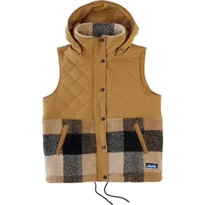 KAVU Luna Peak Hooded Vest Hilltop Plaid