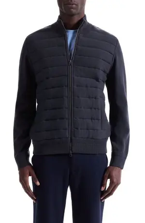 Bugatchi Quilted Zip-up Sweater Jacket